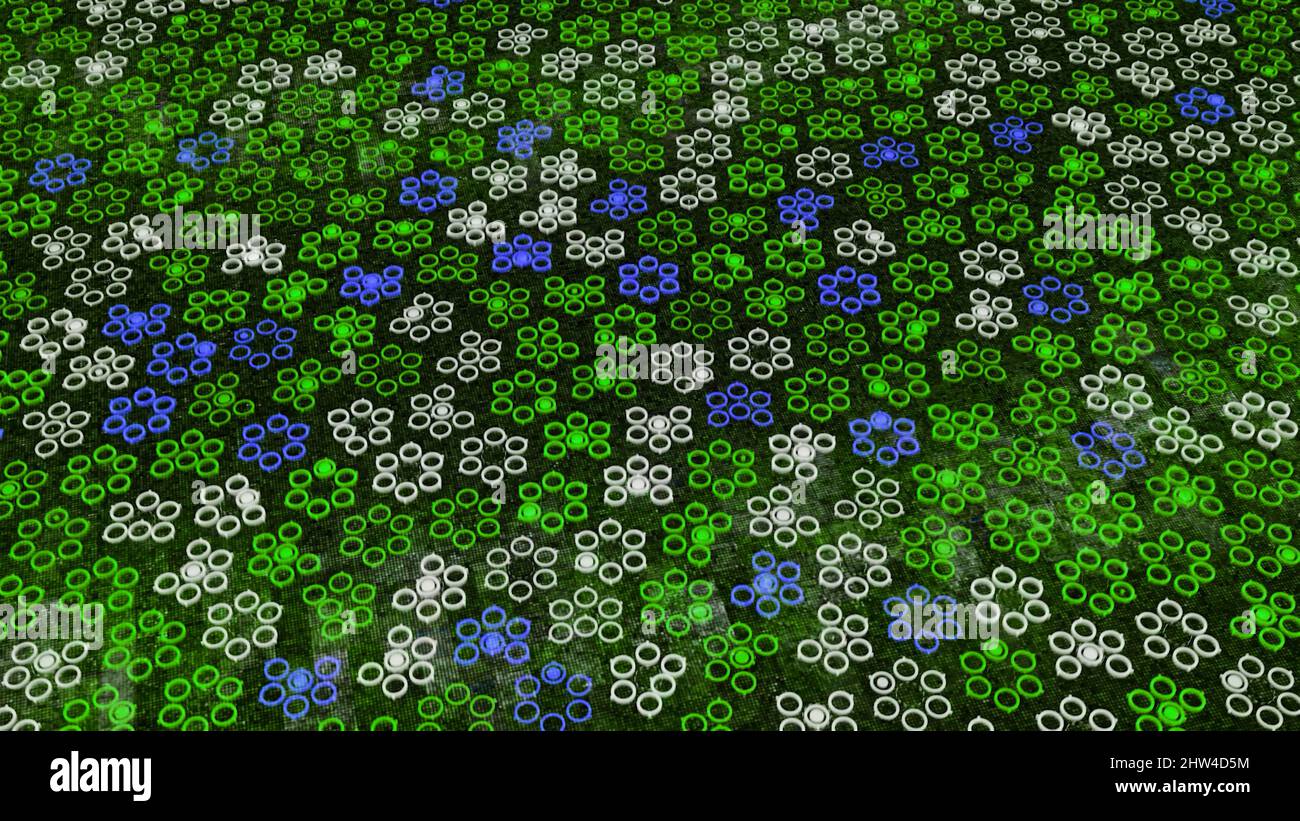 Background for focusing on small moving dots. Animation. Electronic ...