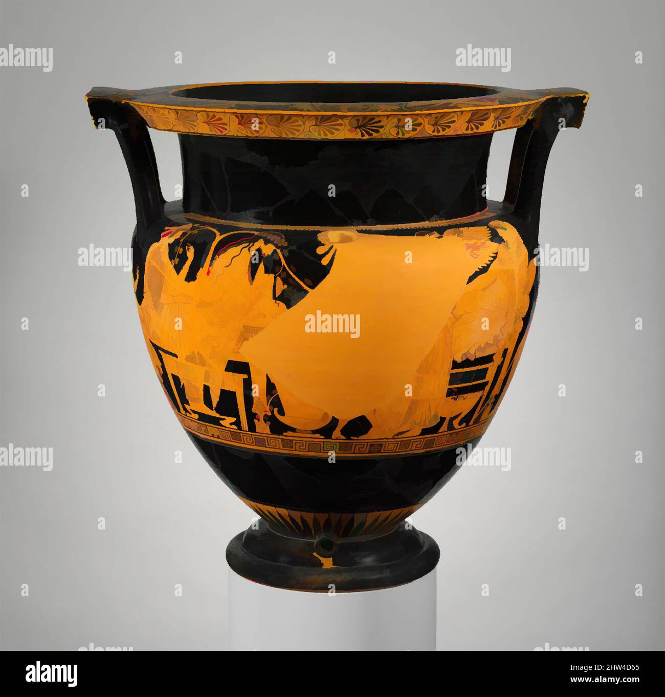 Art inspired by Terracotta psykter-column-krater (vase for chilling and ...