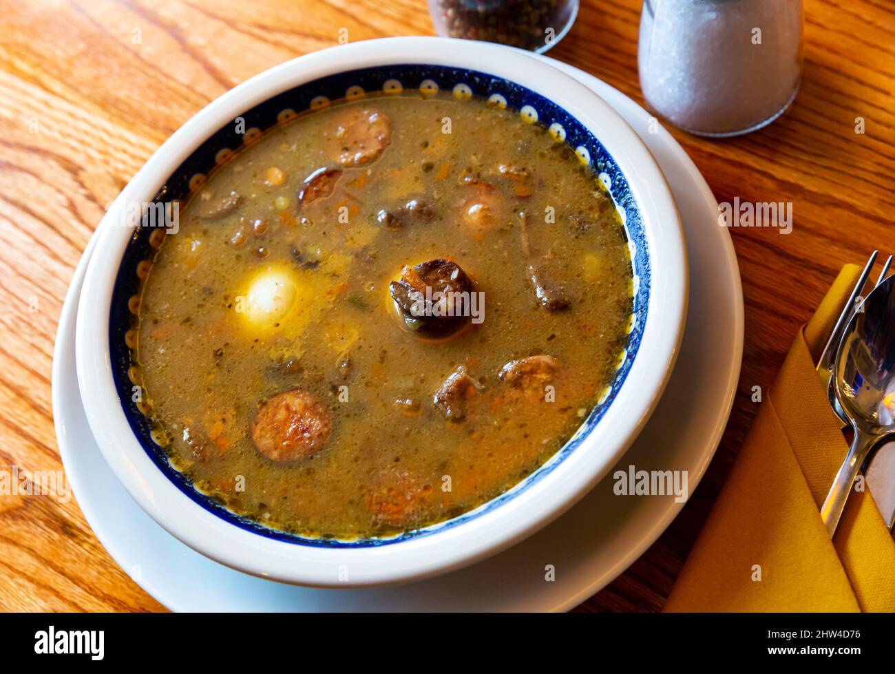Traditional Polish soup Zurek staropolski Stock Photo - Alamy