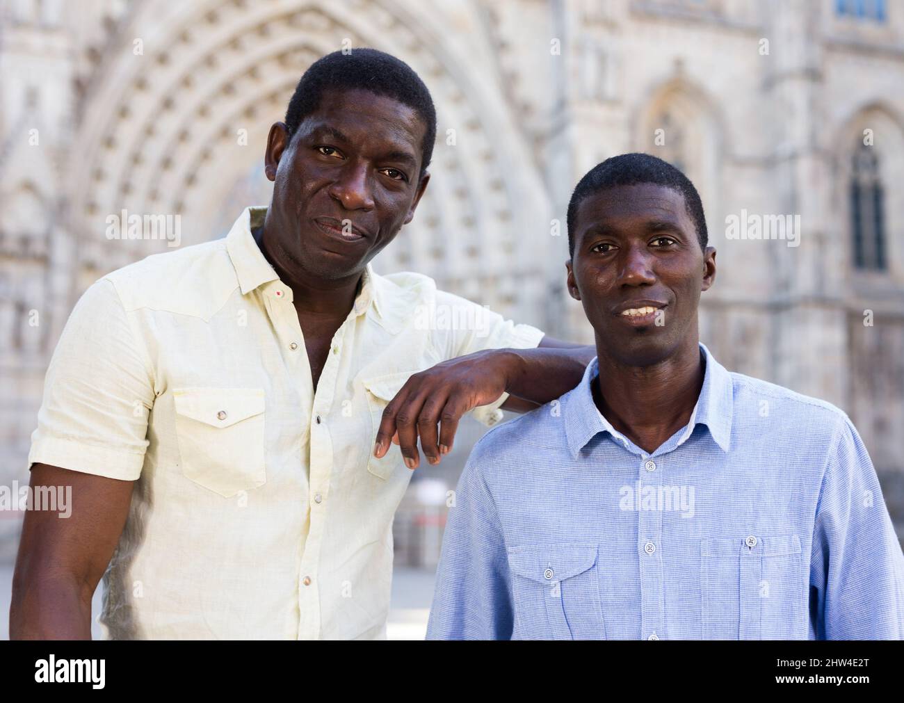 Headshot of two positive African Americans outdoors Stock Photo - Alamy