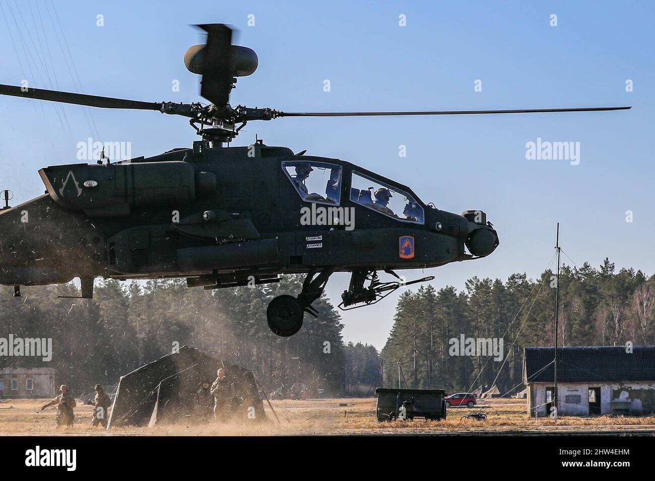 AH-64D Apache flown by the U.K. Army 664th Squadron takes part in ...