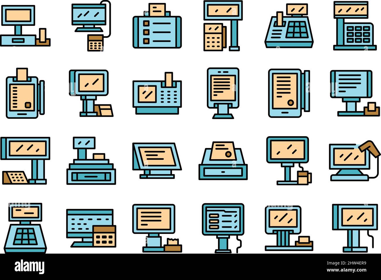 Point of sales terminal Stock Vector Images - Alamy