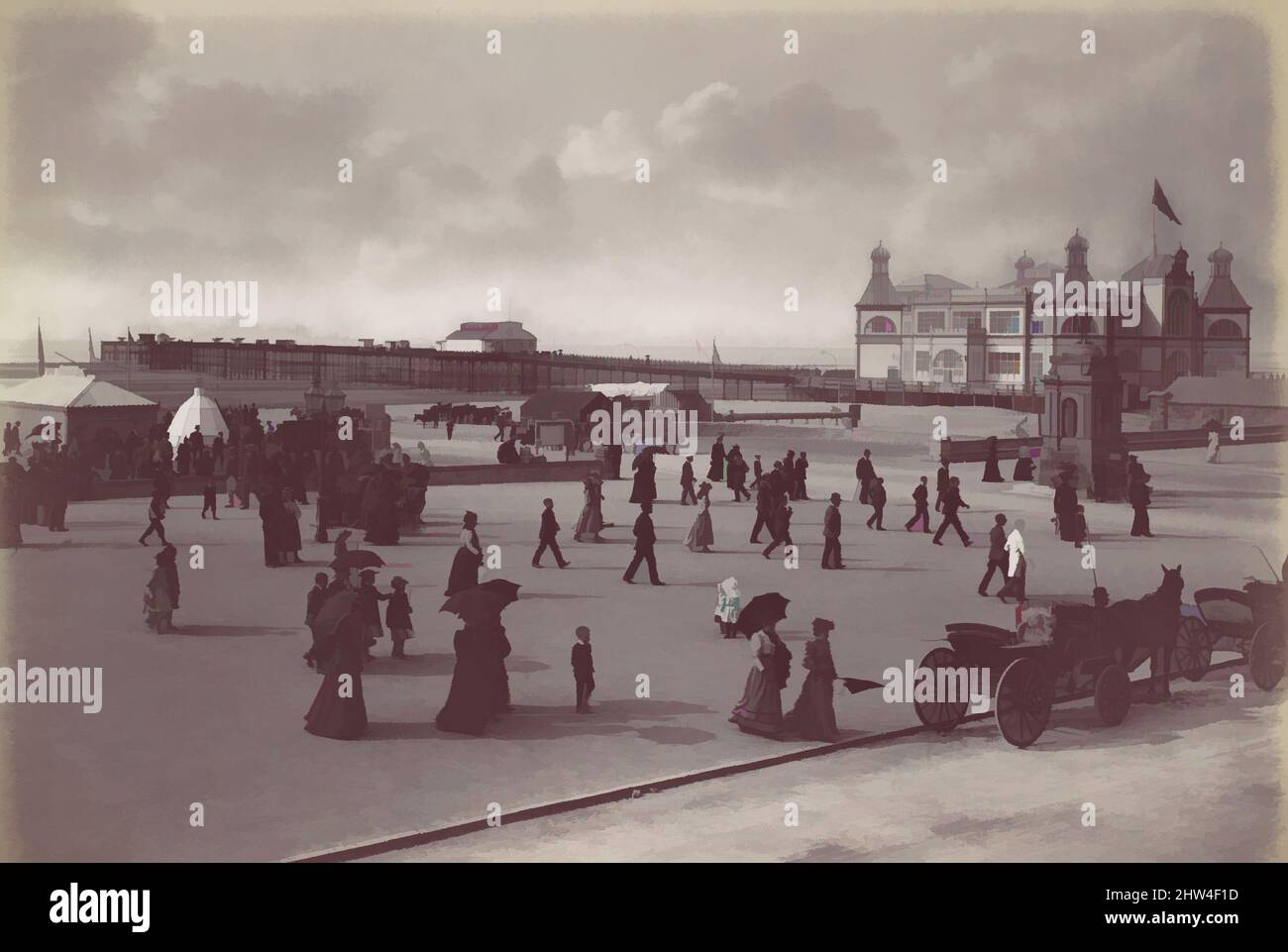 Art inspired by Rhyl. The Pavilion and Pier, 1870s, Albumen silver ...