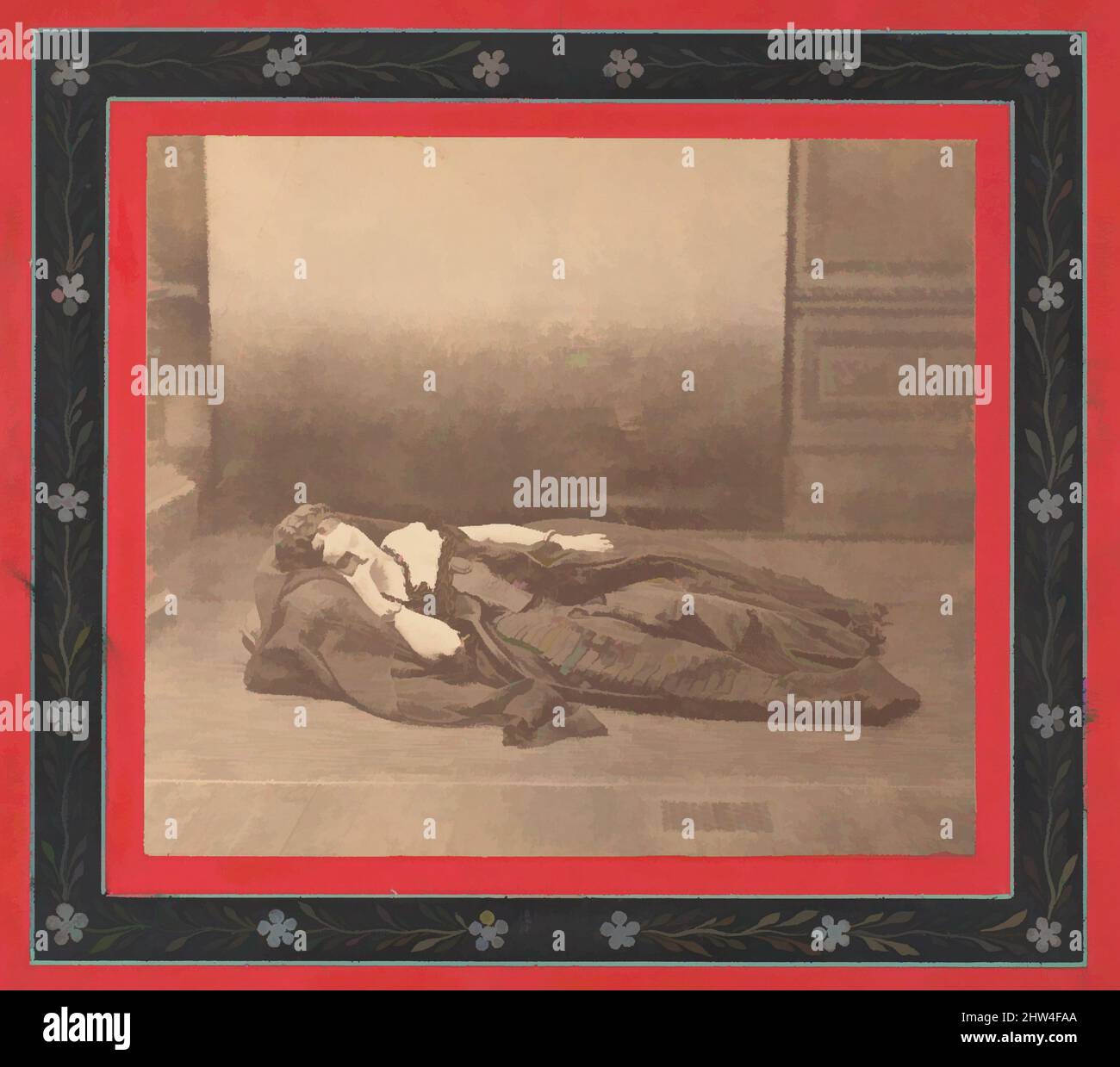 Art inspired by La Comtesse Reclining in Dark Dress with Chain Around ...