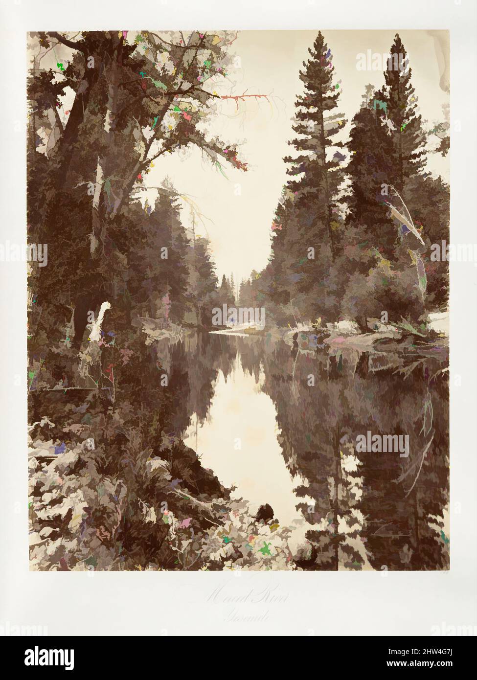 Art inspired by Merced River, Yosemite, ca. 1872, printed ca. 1876 ...