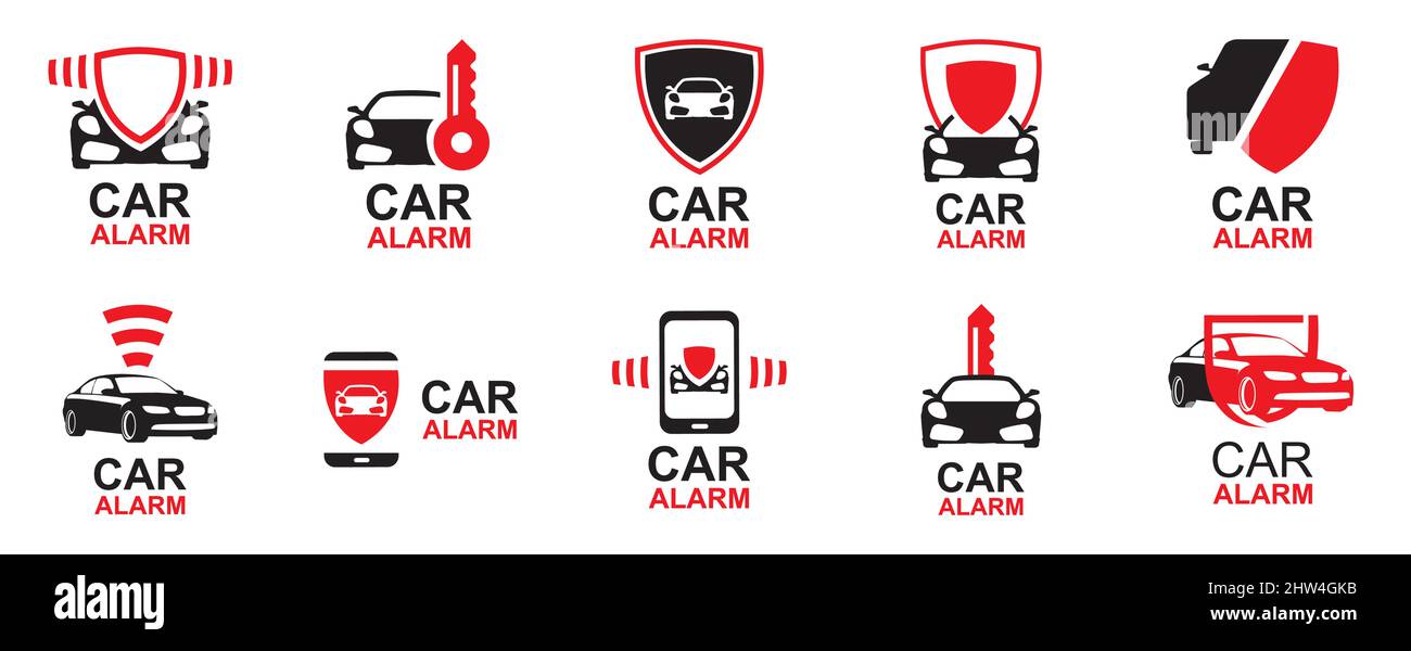 vector logo of the car alarm installation service Stock Vector Image ...