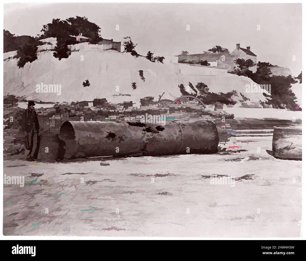 Art inspired by Smokestack of Confederate Ram Merrimac at Richmond ...