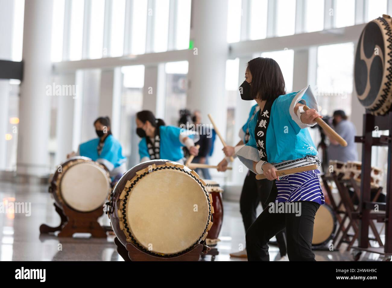SeaTac, Washington, USA. 3rd March, 2022. The Japan Creative Arts Taiko ...