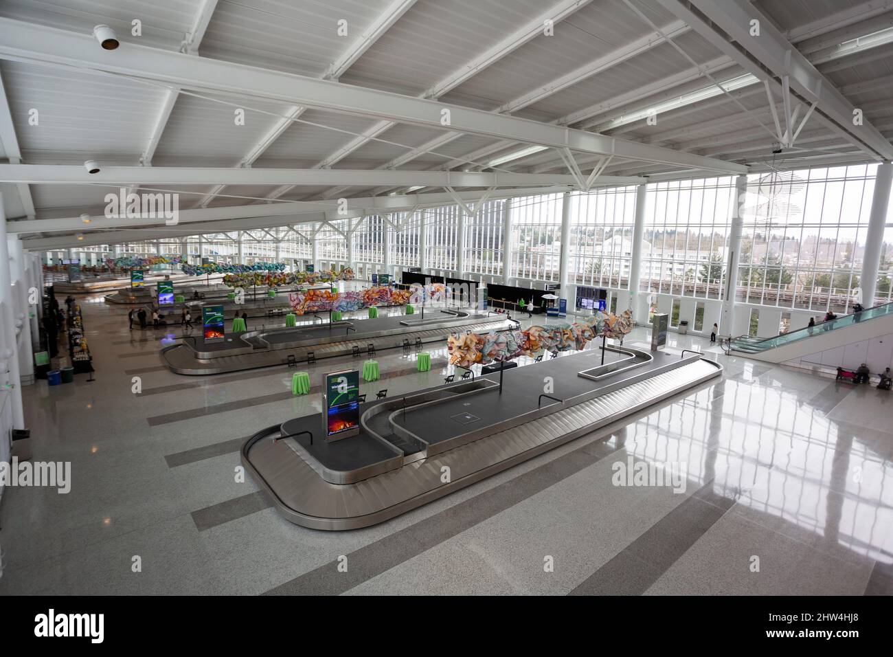 SeaTac, Washington, USA. 3rd March, 2022. Overview of the Grand Hall of ...