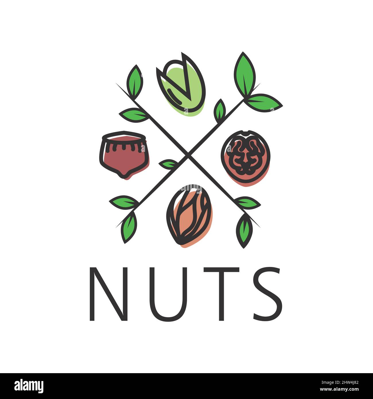Vector logo of the nuts and dried fruits store Stock Vector Image & Art ...