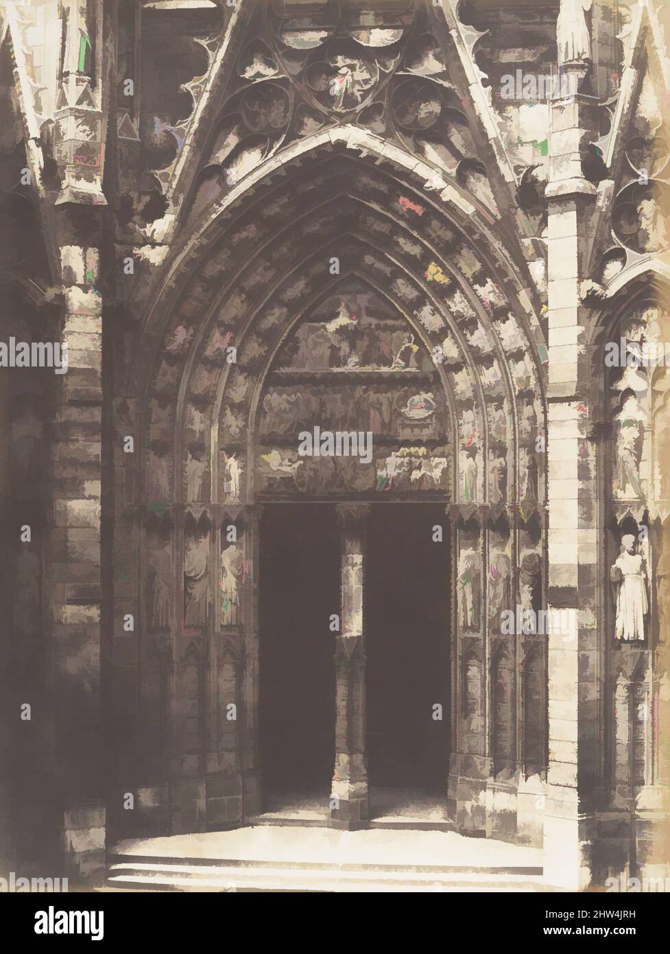 Art inspired by Portail de la Calende, Rouen Cathédral, 1852–54, Salted ...