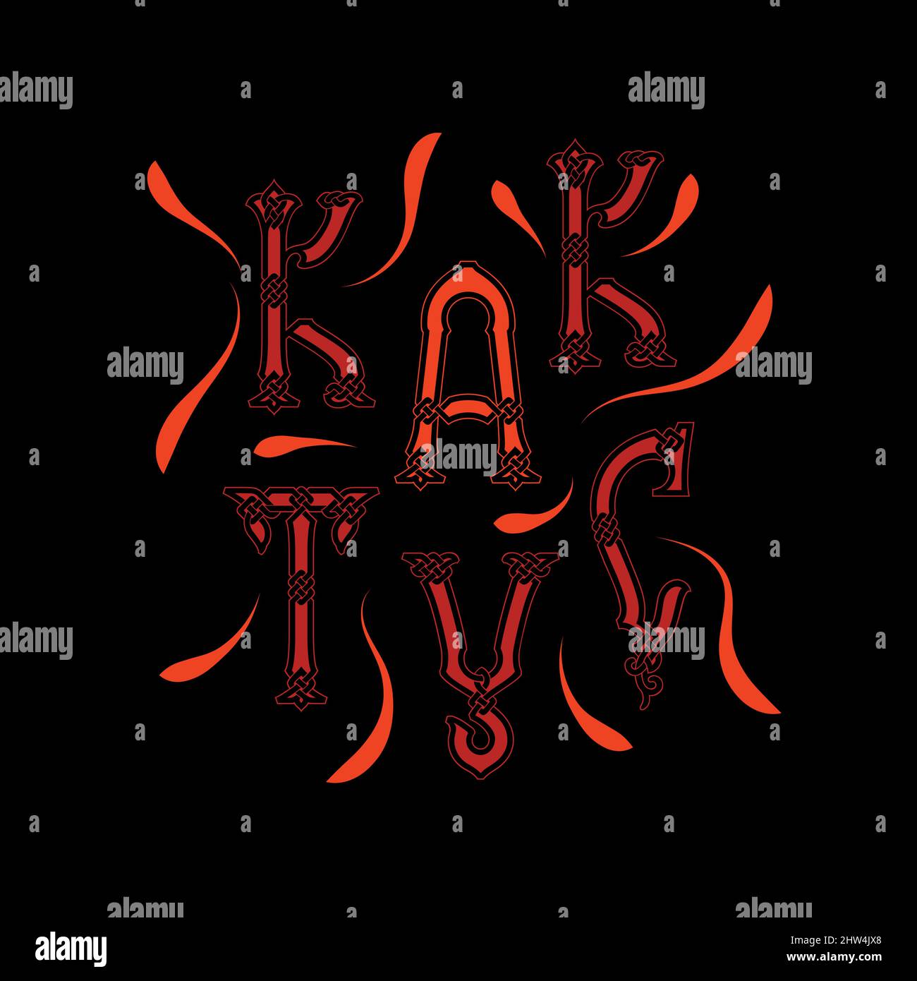 Lettering logo, calligraphy print, graffiti effect typography style ...