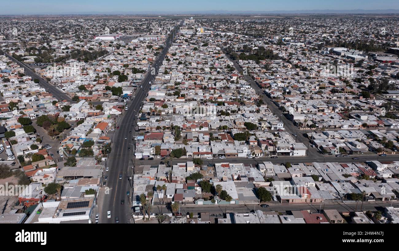 Mexicali, Baja California, Mexico - January 2, 2021: View of downtown ...