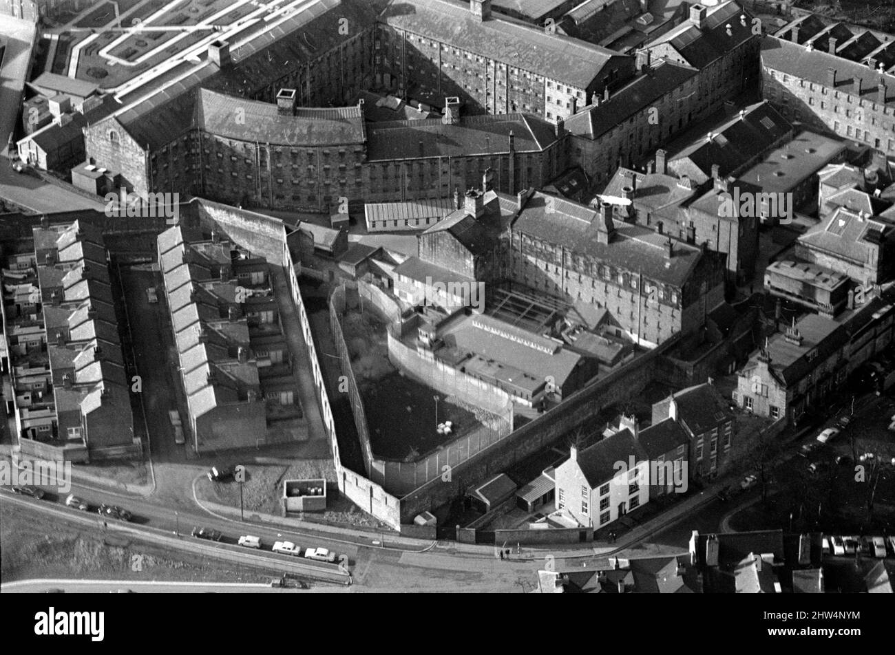 An aerial view of Durham jail March 1968 Stock Photo - Alamy