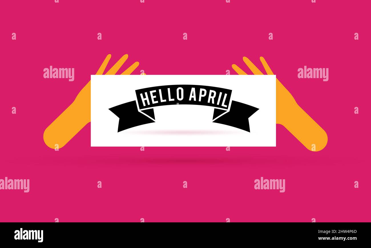 Hello April. Spring season template for banner, card, poster ...
