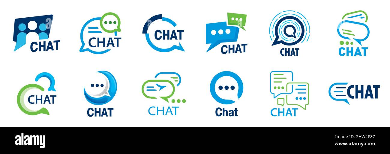 Vector logo of a chat, bot and consulting company Stock Vector Image ...