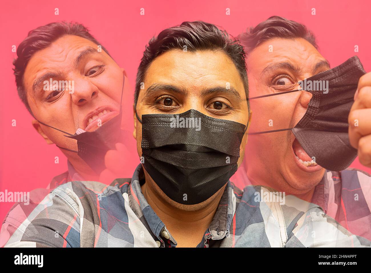 Ripping off mask hi-res stock photography and images - Alamy