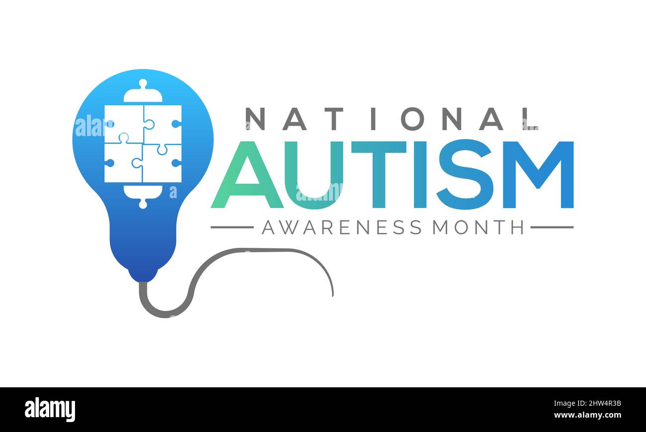 Autism Awareness Month. Autism Society vector template for banner, card ...