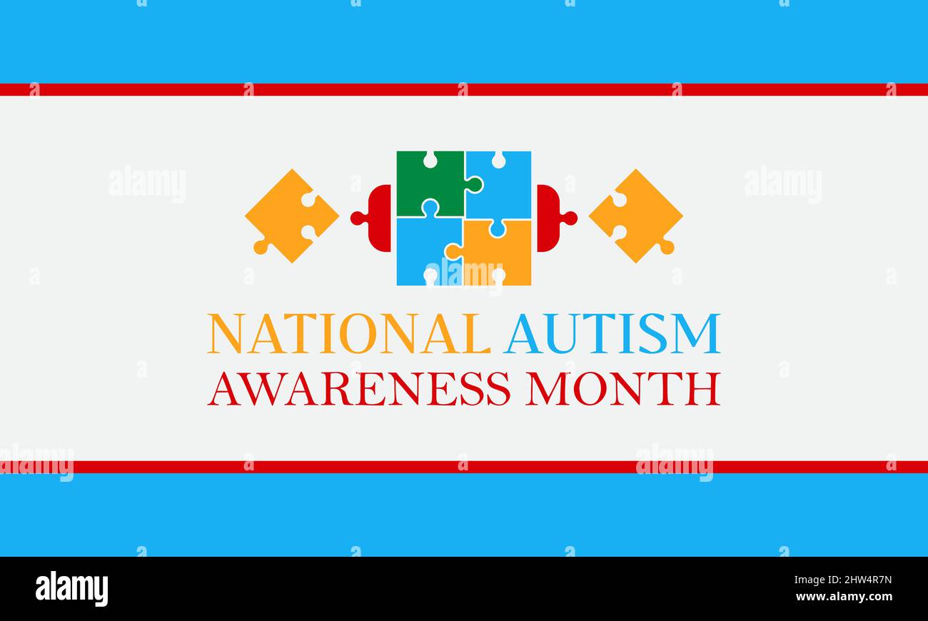 Autism Awareness Month. Autism Society vector template for banner, card ...