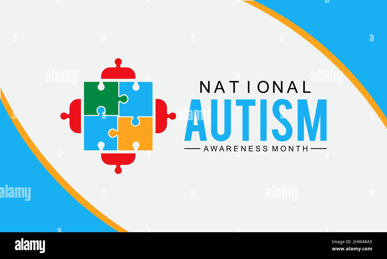 Autism Awareness Month. Autism Society vector template for banner, card ...