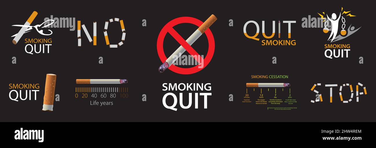 Vector logo, illustration call to quit smoking Stock Vector Image & Art ...