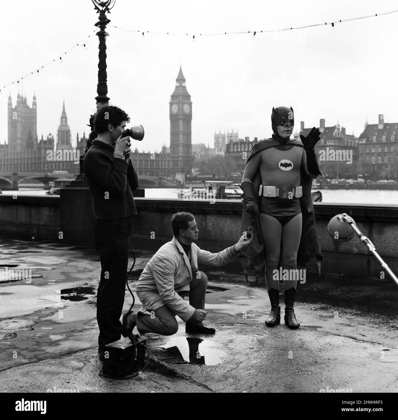 Adam West as Batman helps out with road safety campaign in London which ...