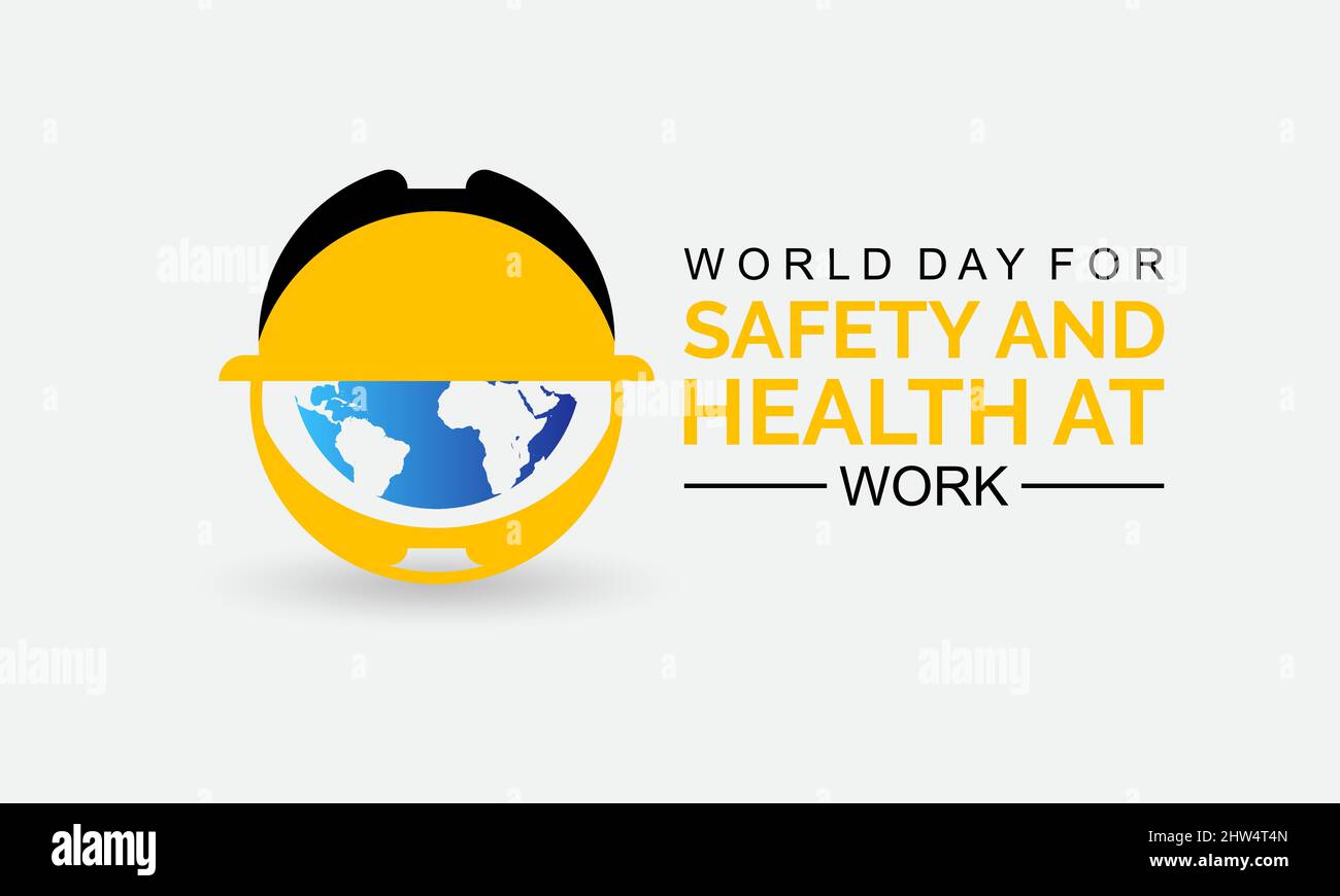 World Day for Safety and Health at Work. Work safety awareness template ...