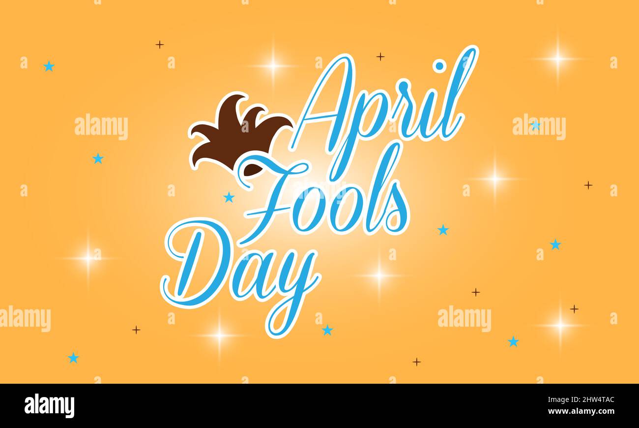 April Fool's Day. Practical jokes theme template for banner, card ...