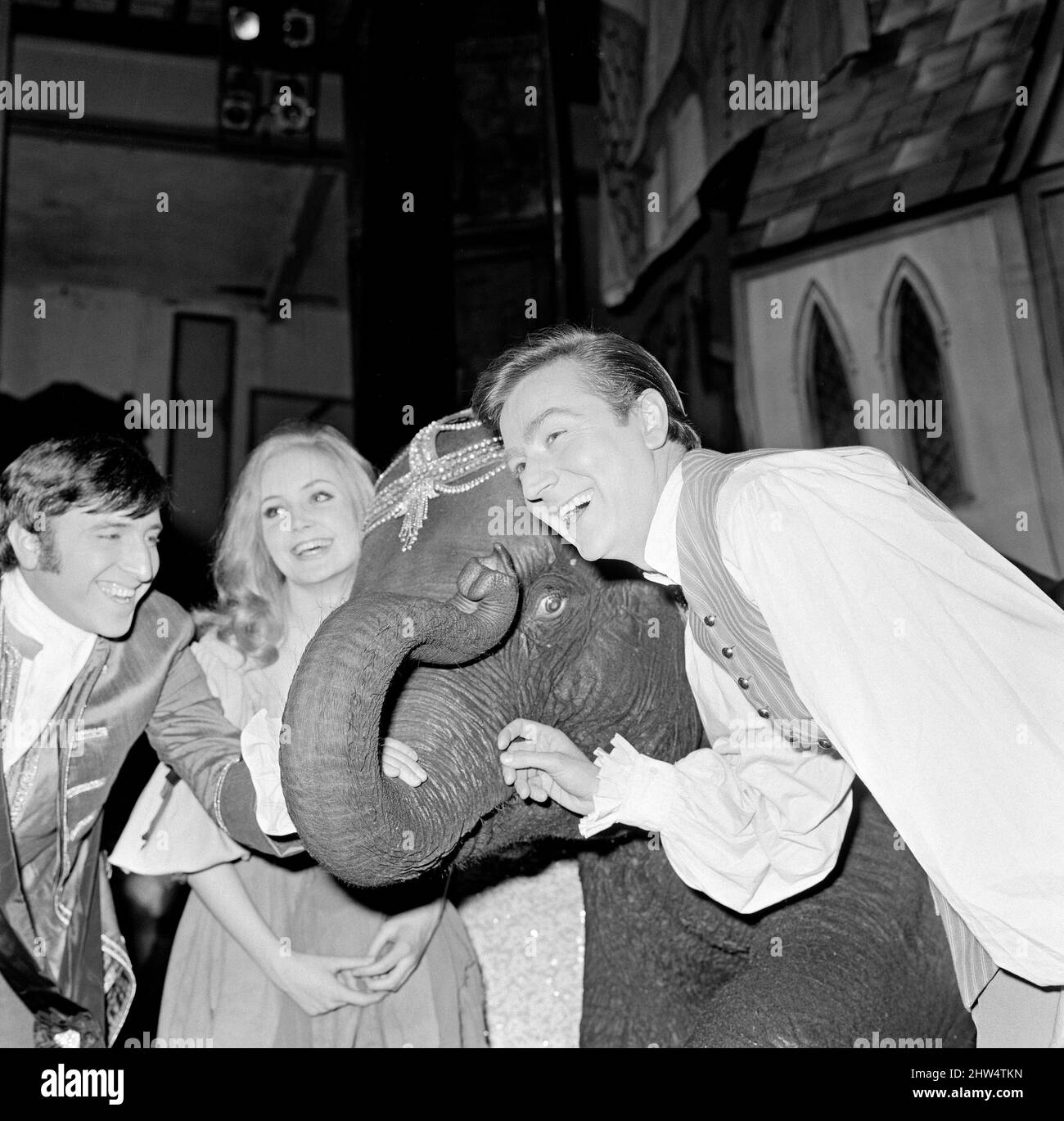 Cinderella rehearsals at the Manchester Palace Theatre. Vince Hill as ...