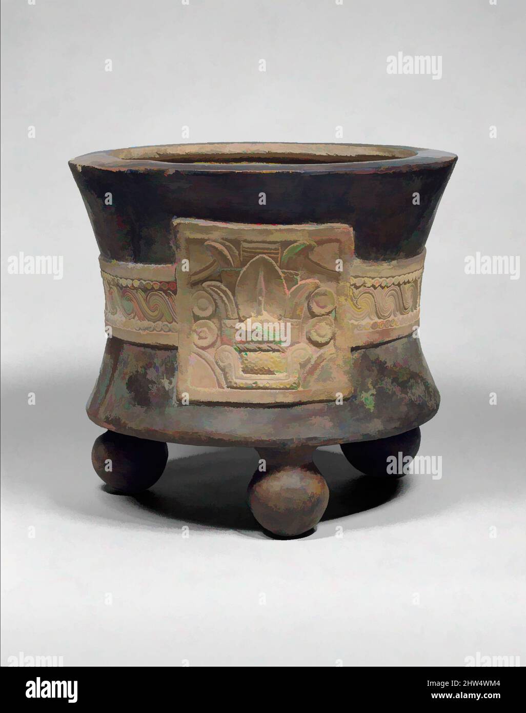 Art inspired by Tripod Vessel with Date Glyph, 15th–early 16th century ...