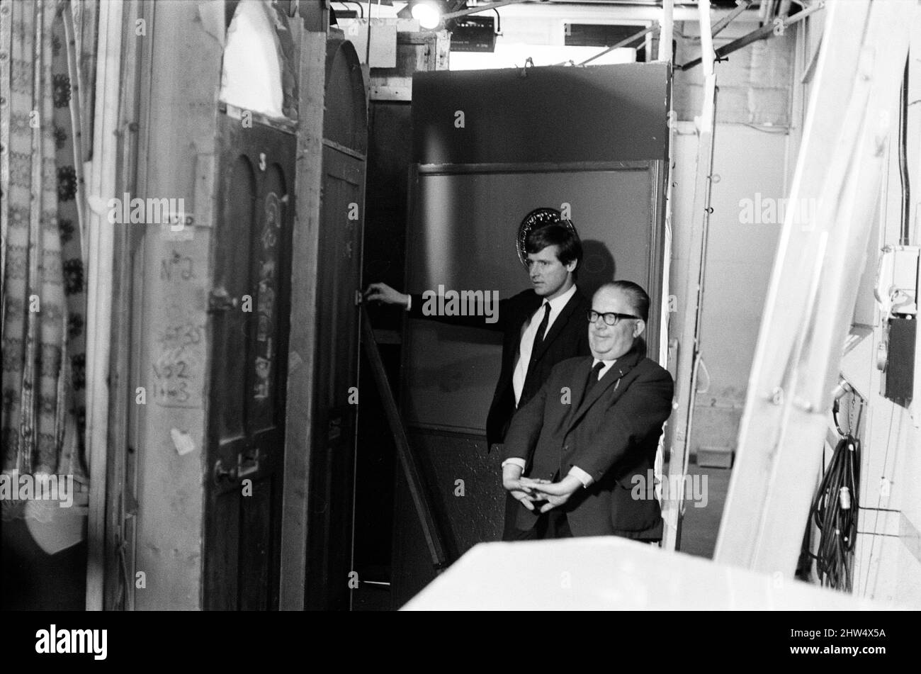 The cast of 'Coronation Street' on set. Jack Howarth and Bill Roache ...