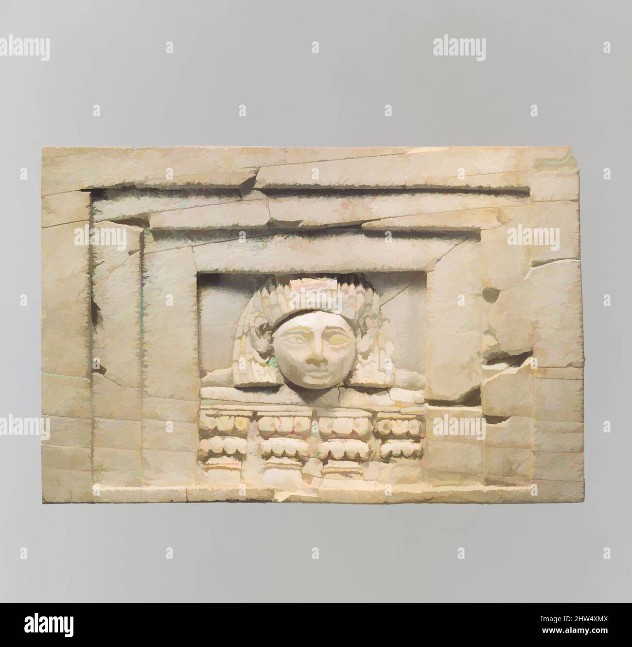 Art inspired by Furniture plaque carved in relief with a “woman at the ...