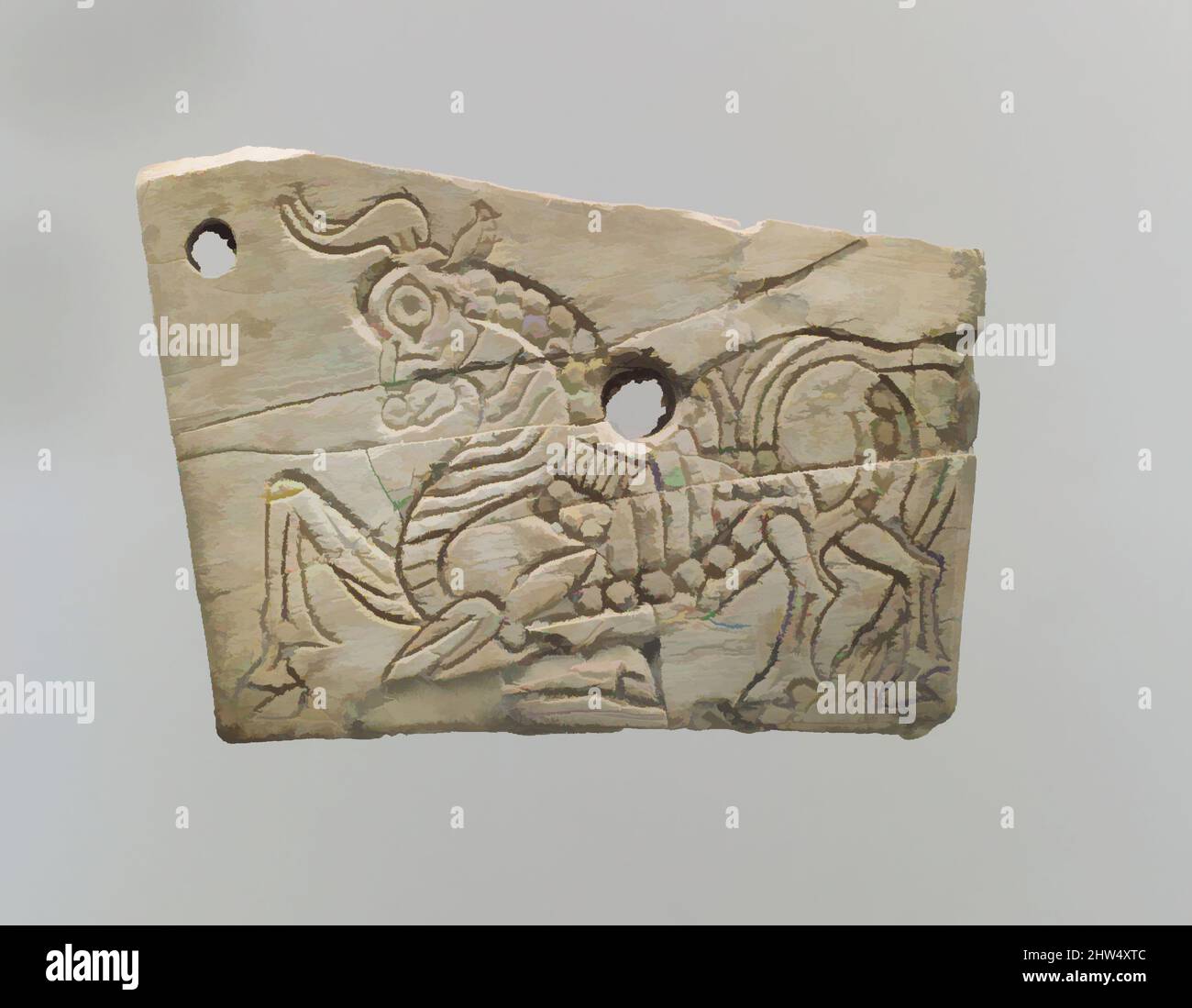 Art inspired by Incised furniture plaque with a kneeling bull, Neo ...