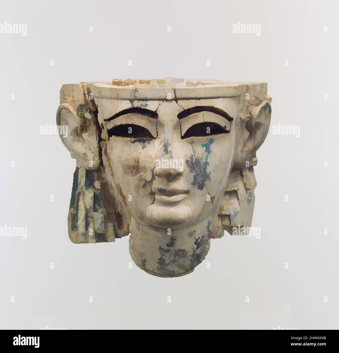 Art inspired by Head of a male or female figure, Neo-Assyrian, ca. 9th ...