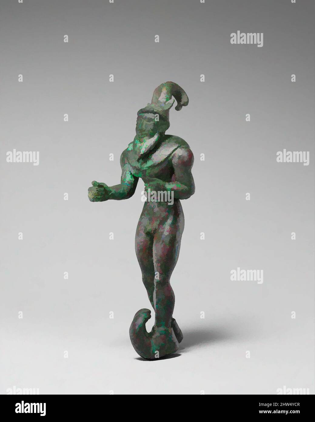 Art inspired by Striding figure with ibex horns, a raptor skin draped ...