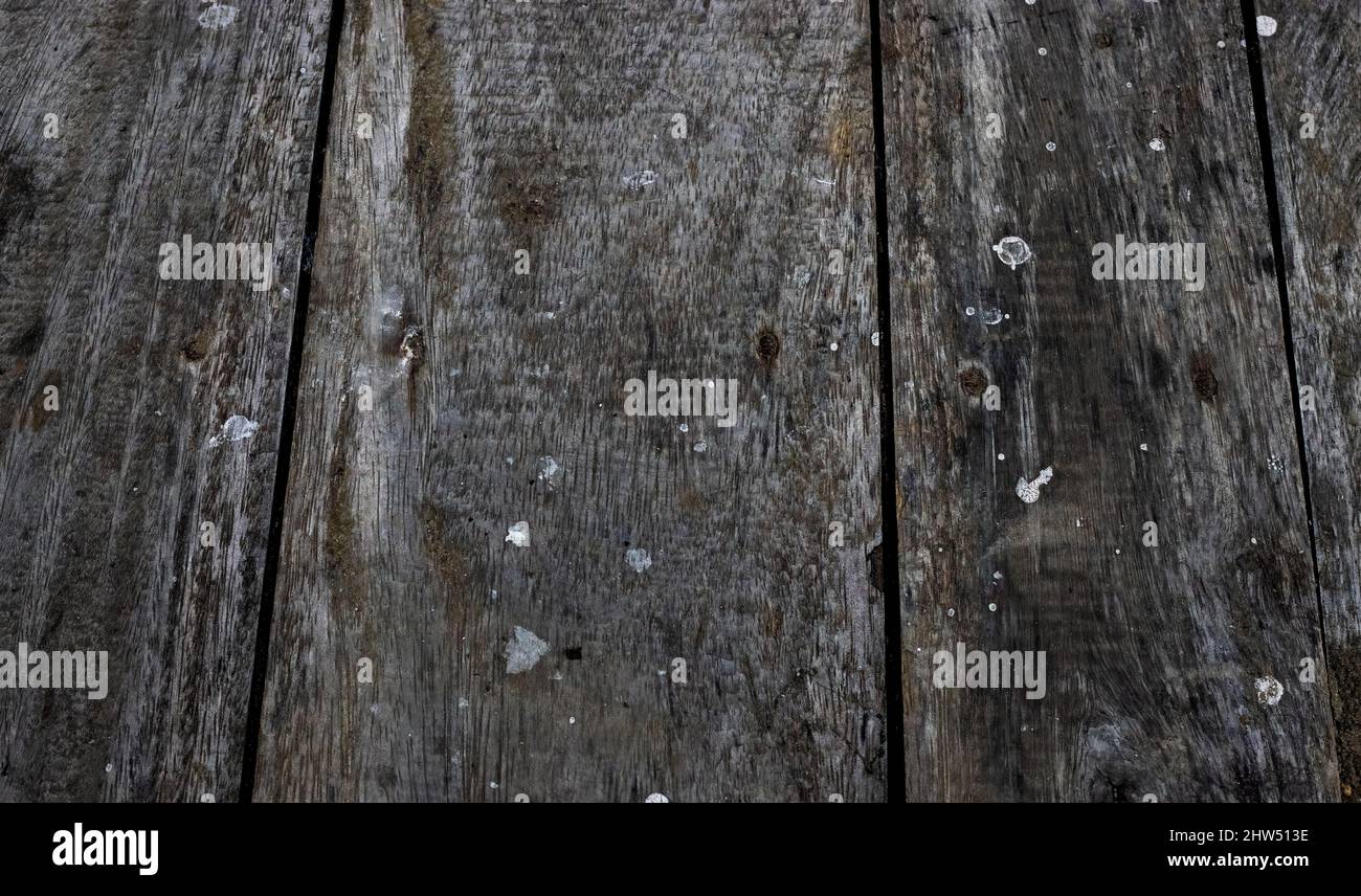 Rustic old wooden table top close up top view for texture background ...