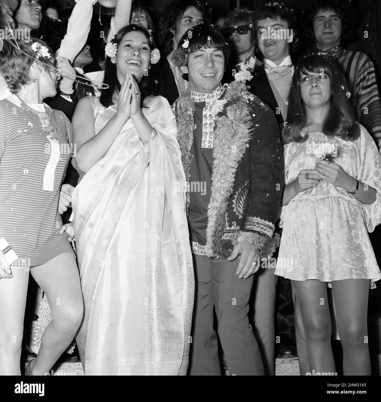 Wedding of Eric Burdon, lead singer of British rock group The Animals ...