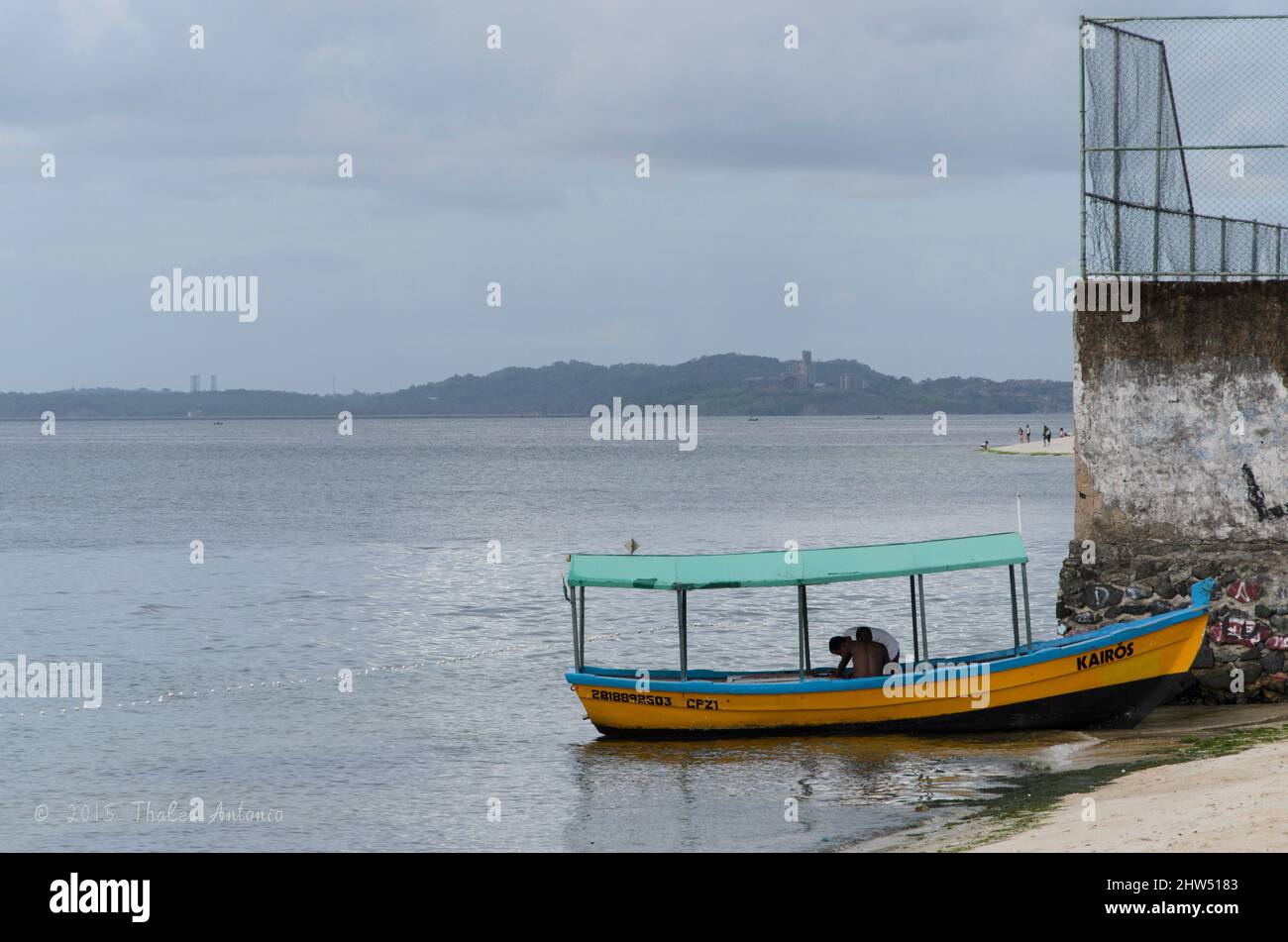 Fishing and tour boats docked at Ribeira marina in Salvador city, Bahia ...