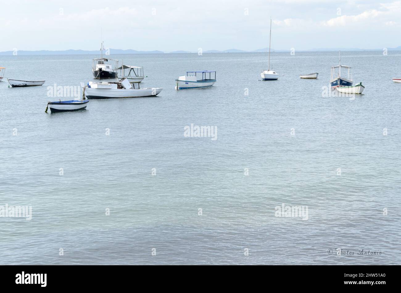 Fishing and tour boats docked at Ribeira marina in Salvador city, Bahia ...