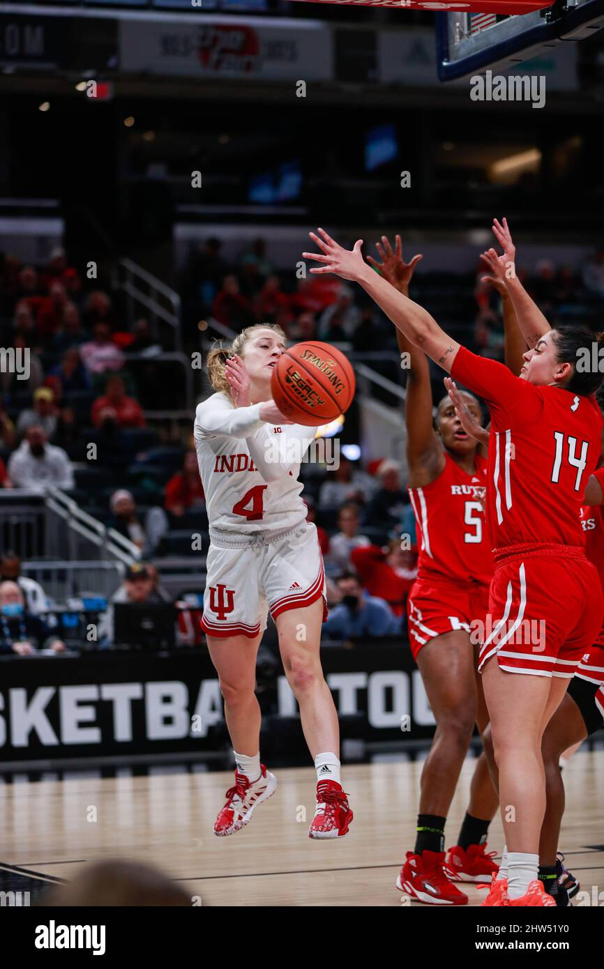 Indianpolis, United States. 03rd Mar, 2022. Indiana Hoosiers guard ...