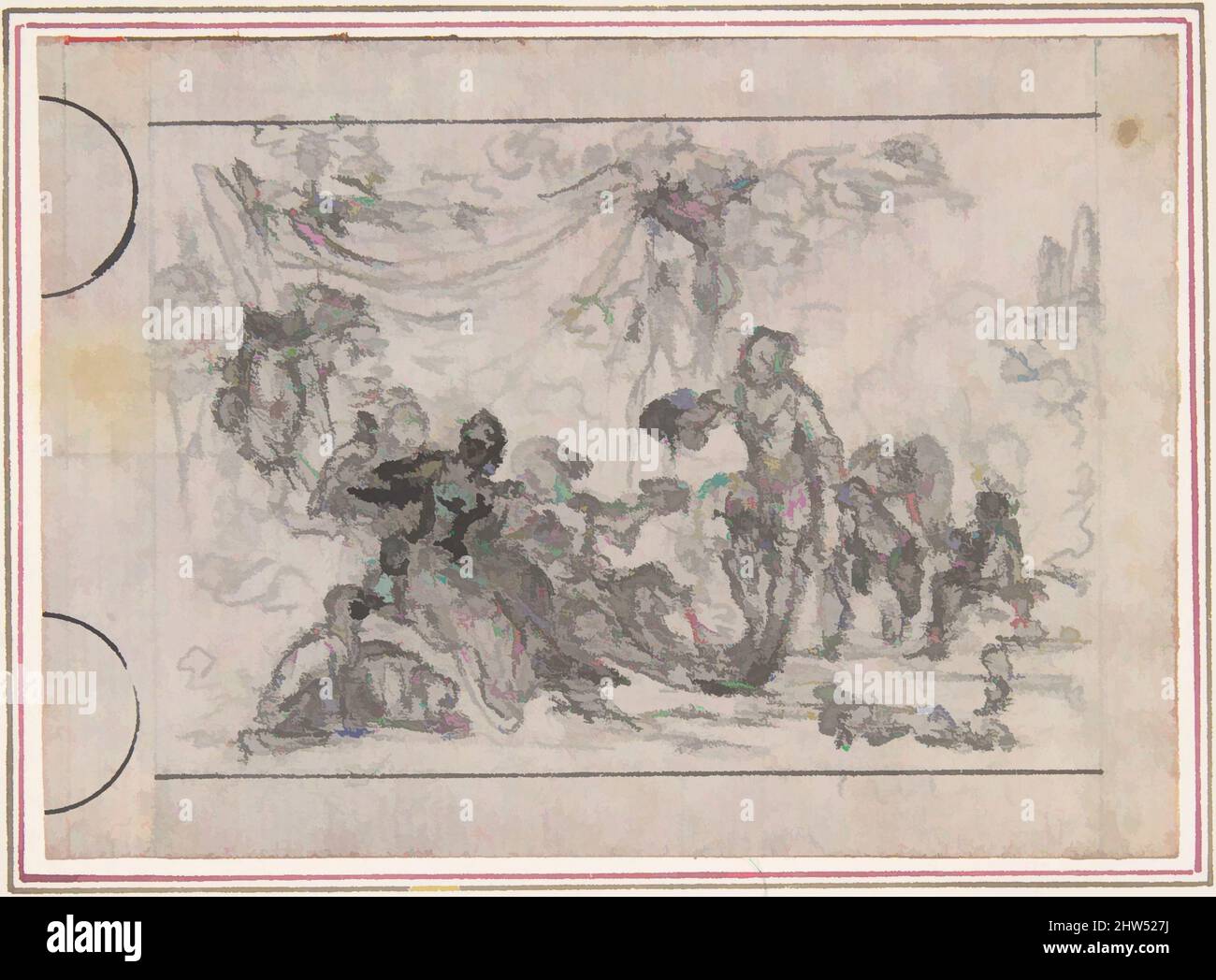 Art inspired by Design for a Snuff-Box, 17th century, Pen and black ink ...