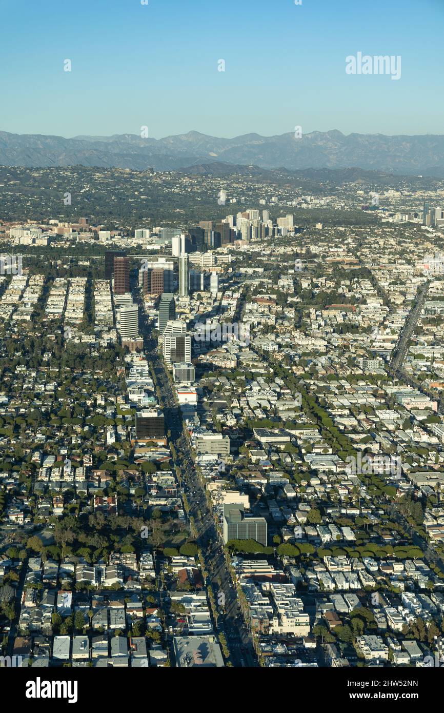 Aerial view of Hollywood in late afternoon Stock Photo - Alamy