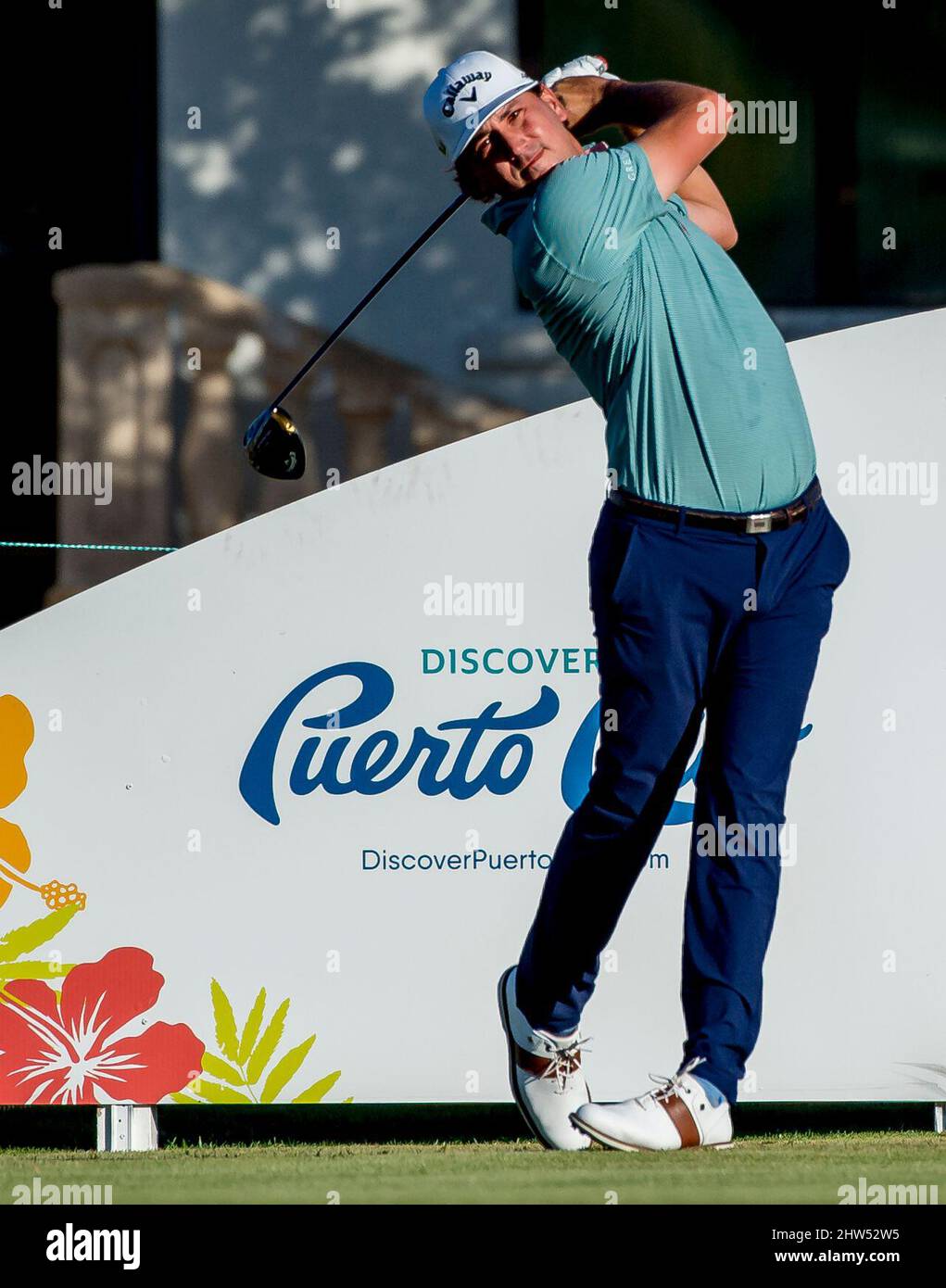 Rio Grande, Puerto Rico, USA. 3rd Mar, 2022. Austin Cook tees off ...