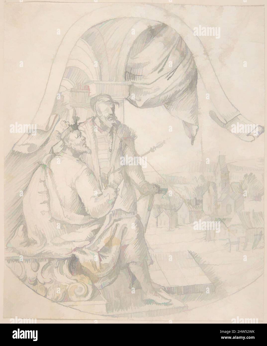 Art inspired by Design for an Illustration: King and Courtier against a ...