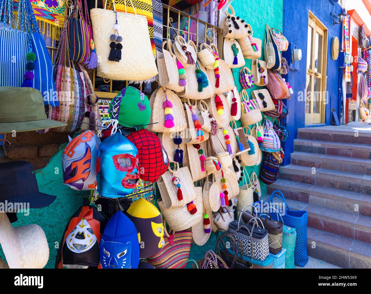 Mexico, colonial streets and colorful architecture of San Jose del Cabo ...