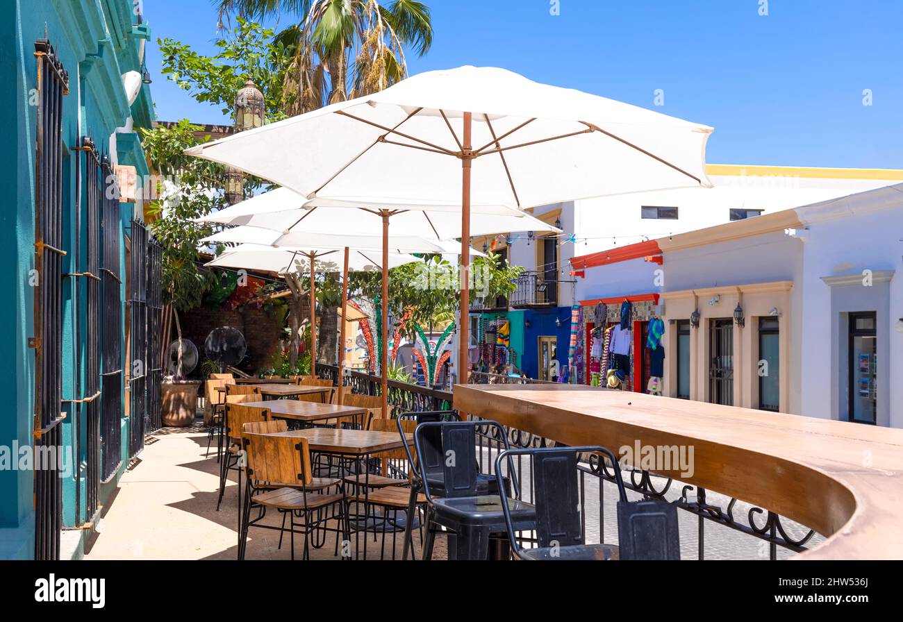 Mexico, colonial streets and colorful architecture of San Jose del Cabo ...