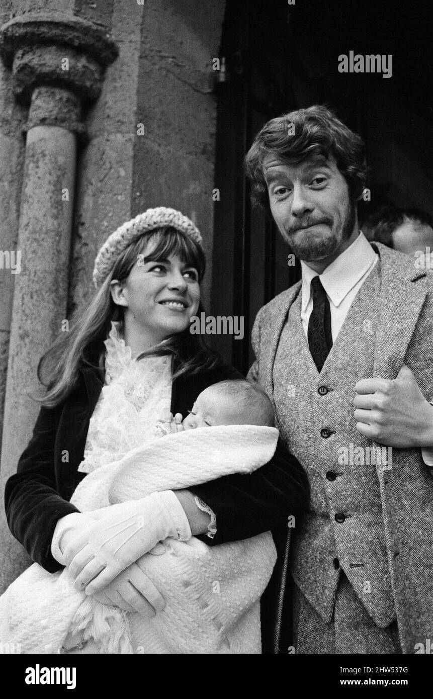 Actor Michael Crawford and his wife Gabrielle at the christening of ...
