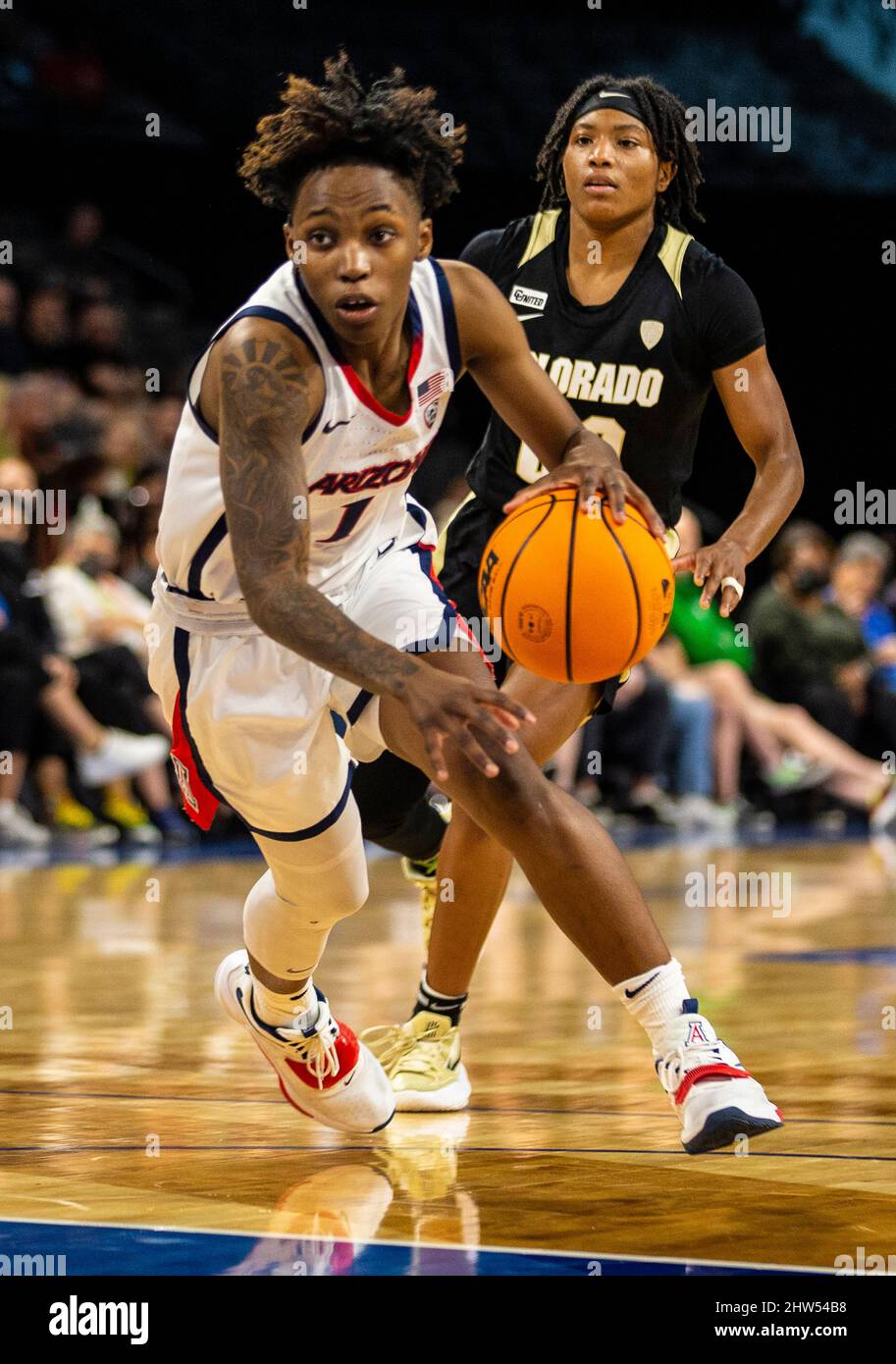Mar 03 2022 Las Vegas, NV, U.S.A. Arizona guard Shaina Pellington (1 ...