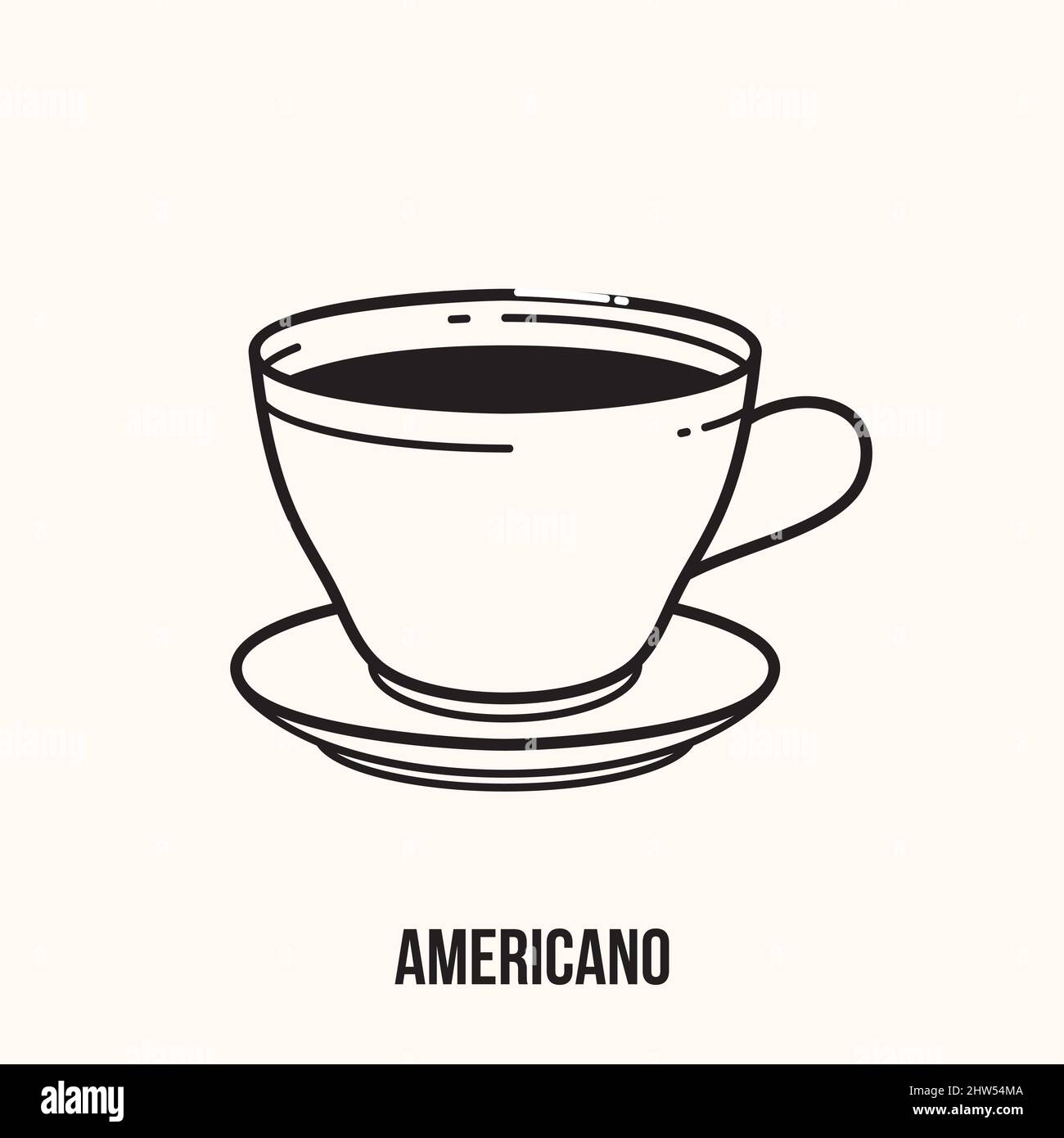 Coffee Americano, Coffee label, Coffee badge, Coffee logo design Stock ...