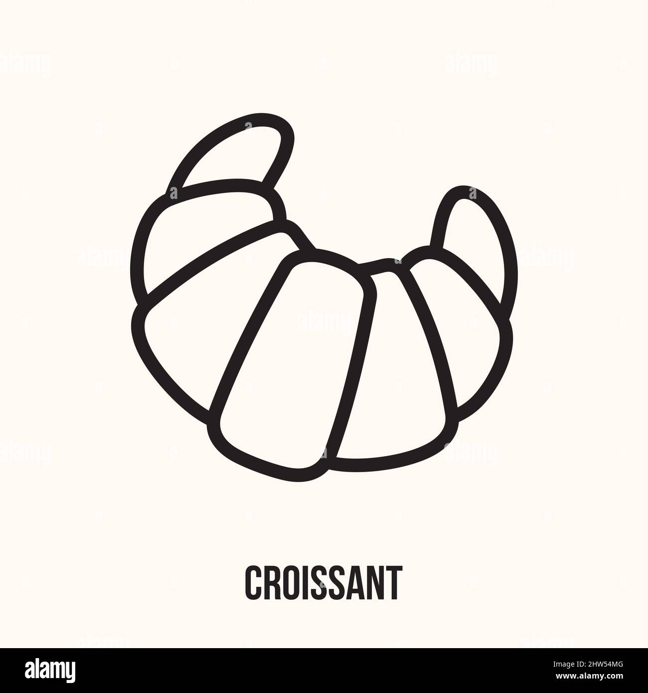 Croissant icon badge bakery for design menu cafe, label and packaging ...